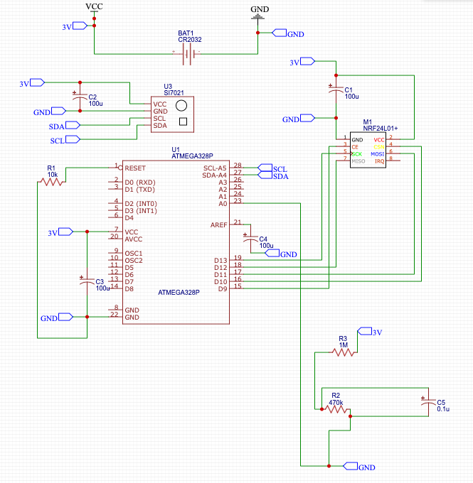 Simplest PCB - Atmega328p - NRF24L01+ - SI7021 | MySensors Forum